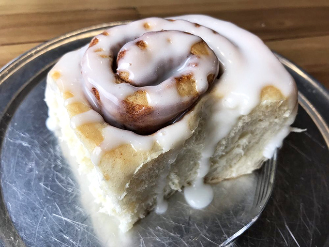 The money shot &ndash; pillowy dough, cinnamon swirls, and that glorious icing that makes you temporarily forget about concepts like "moderation" and "sharing."