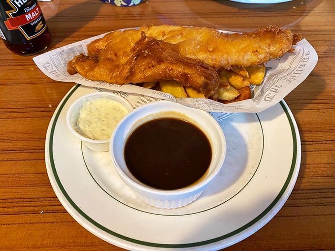Golden, crispy fish and chips that would make Neptune himself jealous. Paired with gravy, it's a match made in seafood heaven.