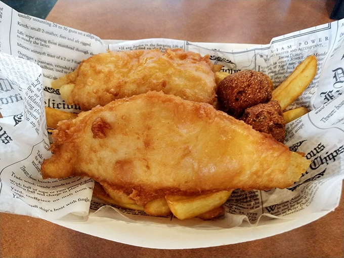 This isn't just fish and chips&mdash;it's edible sunshine: flaky cod in a crispy jacket with chips that demand a splash of malt vinegar.