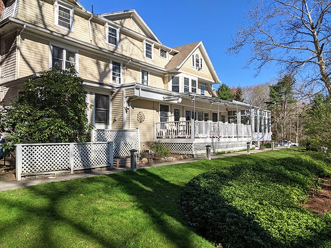 The Copper Beech Inn exudes that rare combination of grandeur and comfort, like your wealthy aunt's country home where you can actually put your feet up.