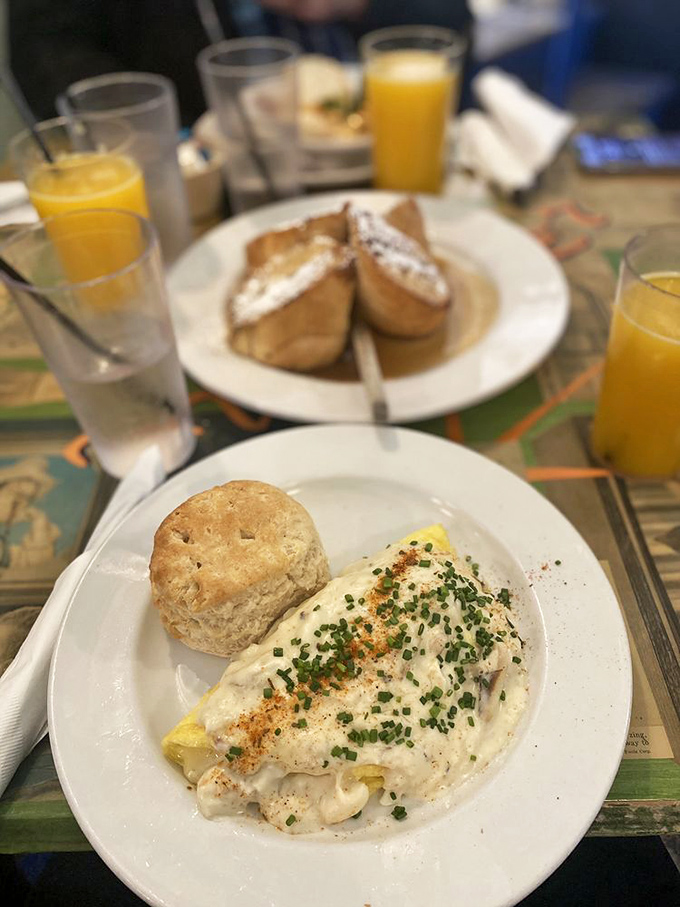 When a biscuit meets creamy gravy, it's like watching the beginning of a beautiful friendship that you get to eat.