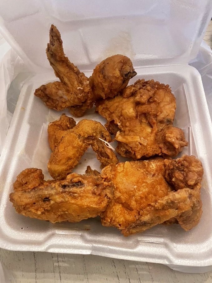 The kind of crispy chicken that makes you wonder if you've ever truly experienced fried poultry before this moment.