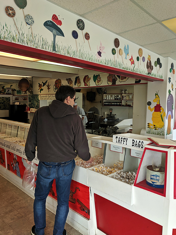 Watch as grown adults transform into wide-eyed children at the taffy counter, meticulously selecting flavors as if assembling their fantasy football team.