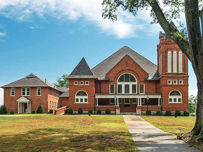 Brick by magnificent brick, the First Baptist Church stands as an architectural testament to faith and community that's shaped Commerce for generations.