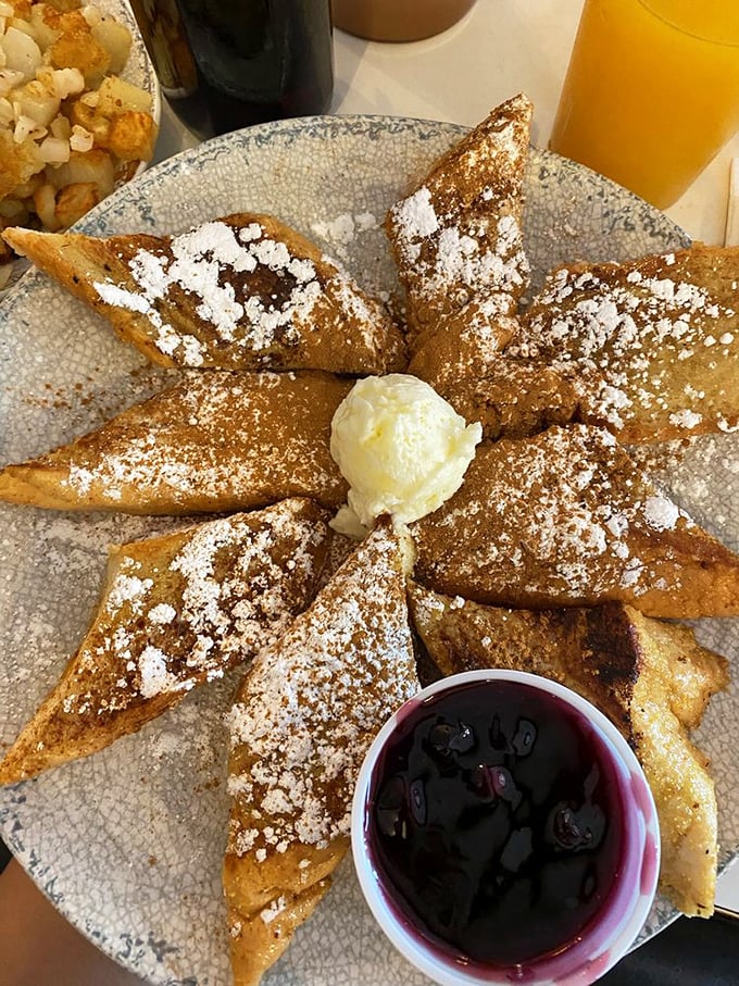 The Swedish pancakes arranged like sun rays might make you question why round pancakes ever became the standard. Genius comes in all shapes.