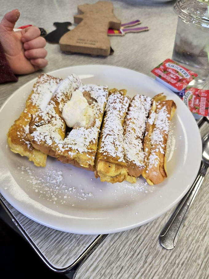 French toast sticks dusted with powdered sugar&mdash;the breakfast that makes you wonder why anyone bothers with regular toast anymore.