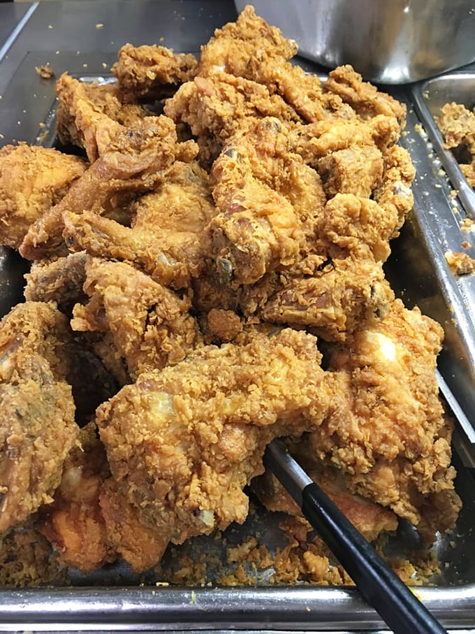 Fried chicken that makes you question your loyalty to barbecue. The perfect golden crust shatters with each bite, revealing juicy meat that needed no brine or gimmicks.