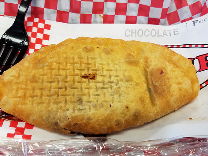 Golden, flaky, and sporting that distinctive waffle pattern, this fried pecan pie is what dessert dreams are made of.