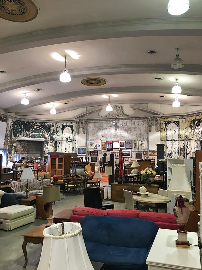 The furniture section feels like a living room museum where mid-century meets Victorian, and every piece has stories you'll never know.