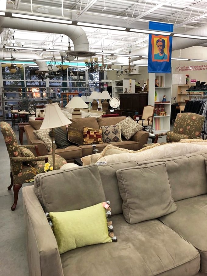 Couch potato paradise or interior designer's playground? Why not both? This furniture section is a sit-com set waiting to happen.
