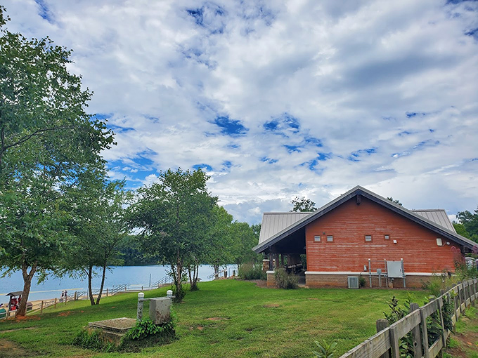 The visitor center blends seamlessly with its surroundings, like a friendly mountain cabin that just happens to have all the answers.