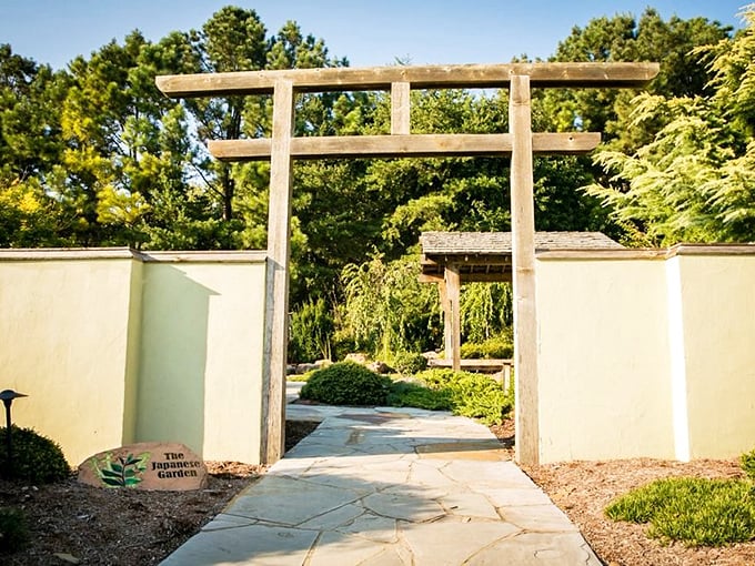 Step through this torii gate and suddenly Arkansas disappears – you're in Kyoto now, minus the 14-hour flight.