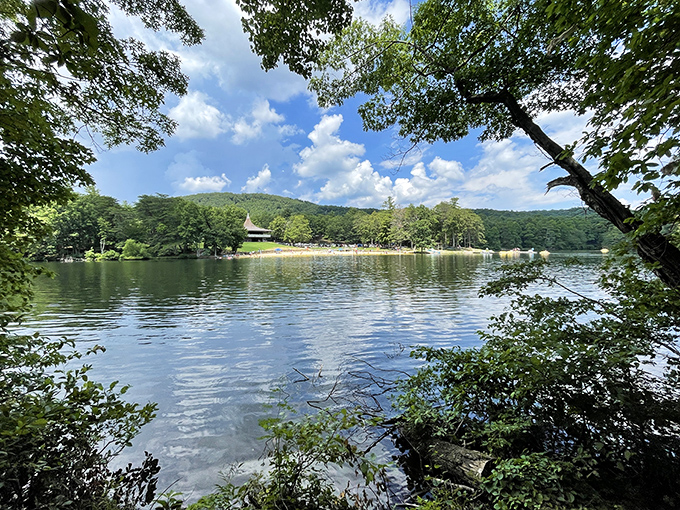 Lake Trahlyta mirrors the surrounding mountains with such perfect reflection, you'll wonder if you're looking at reality or nature's version of Photoshop.