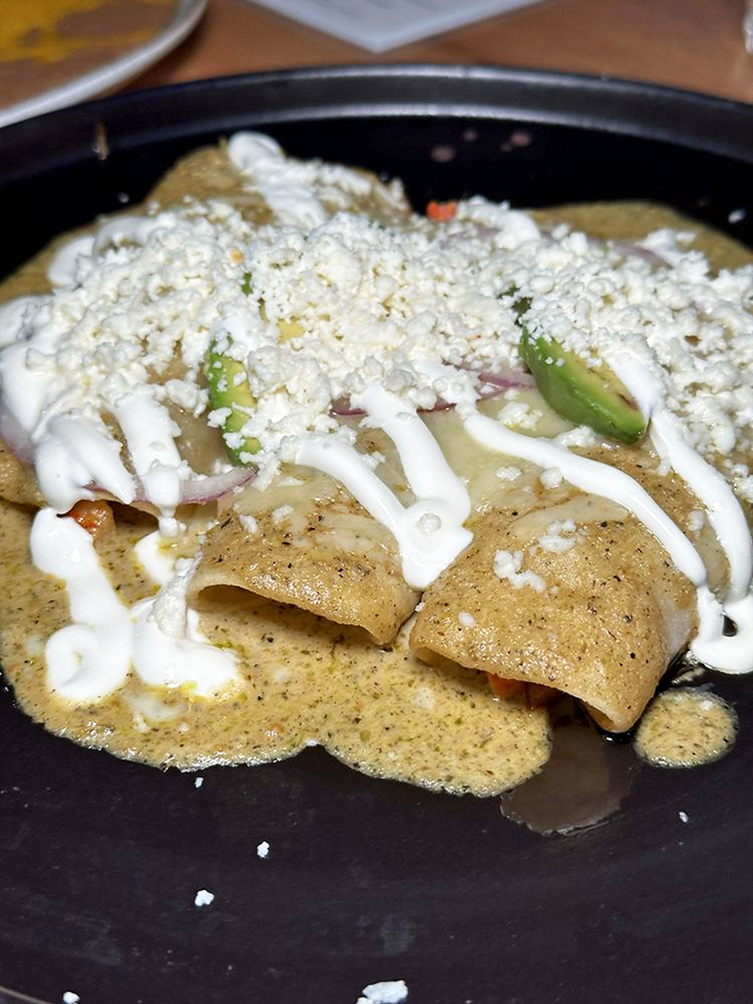 Fish tacos that could make a New Englander forget about lobster rolls. Crispy, fresh, and topped with enough cabbage crunch to make you feel virtuous about your indulgence.