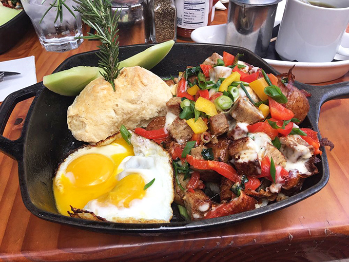 This isn't just breakfast&mdash;it's a morning masterpiece. The hash comes with its own area code and enough flavor to wake up taste buds in neighboring counties.