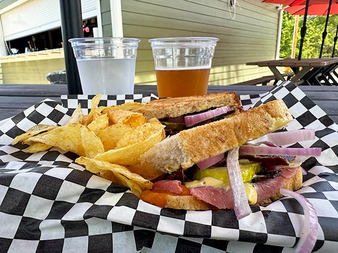 This Montreal smoked meat sandwich isn't playing around. The vibrant purple onion and golden mustard speak to me on a spiritual level.