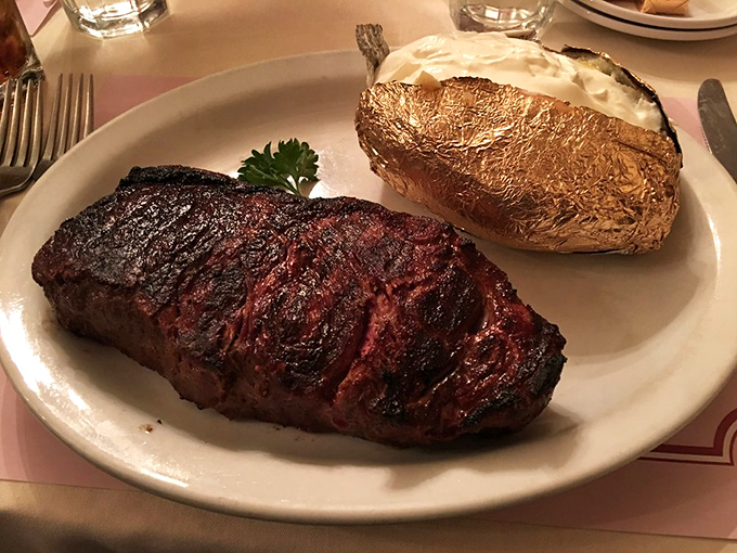 The NY Strip and loaded baked potato&mdash;a duo more iconic than Batman and Robin, and infinitely more satisfying.