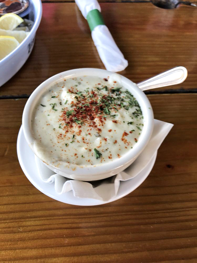 The chowder that launched a thousand return visits. Sprinkled with paprika and fresh herbs, each spoonful is a creamy treasure hunt.