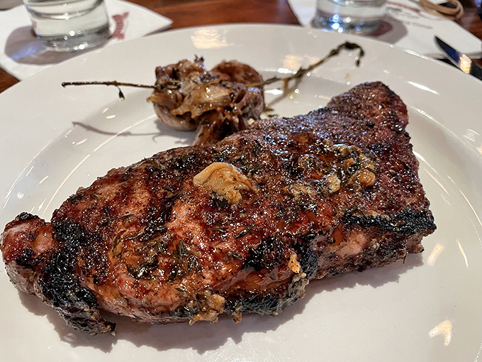 This New York strip has the kind of char that meat dreams are made of. The perfect marriage of fire and beef is a romance novel I'd read cover to cover.