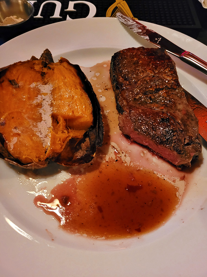 A New York Strip paired with sweet potato that glows like a Delaware sunset &ndash; proof that simplicity, when done right, is culinary poetry.
