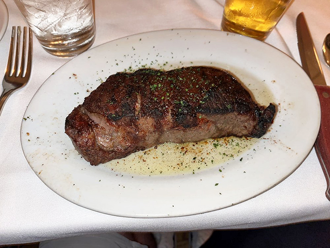 Behold the star of the show: a New York Strip that's developed more character than most Netflix series. That sear deserves its own fan club.
