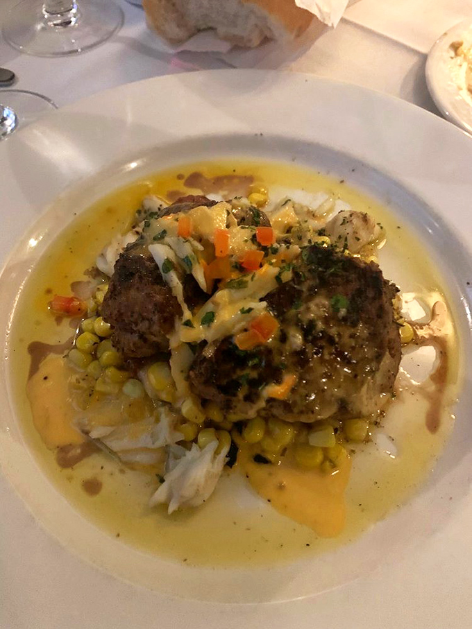 Behold the New York strip in its natural habitat, resting in a pool of sauce so good you'll seriously consider drinking it with a straw.