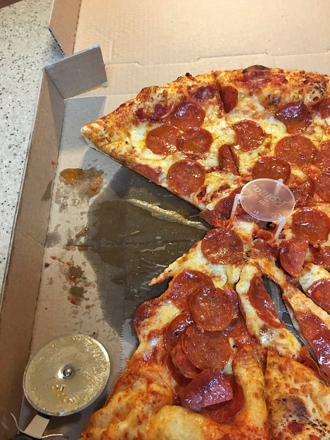 The pepperoni pizza that launched a thousand cravings. Those perfectly curled, crispy-edged pepperoni cups are collecting flavor like tiny flavor hot tubs.