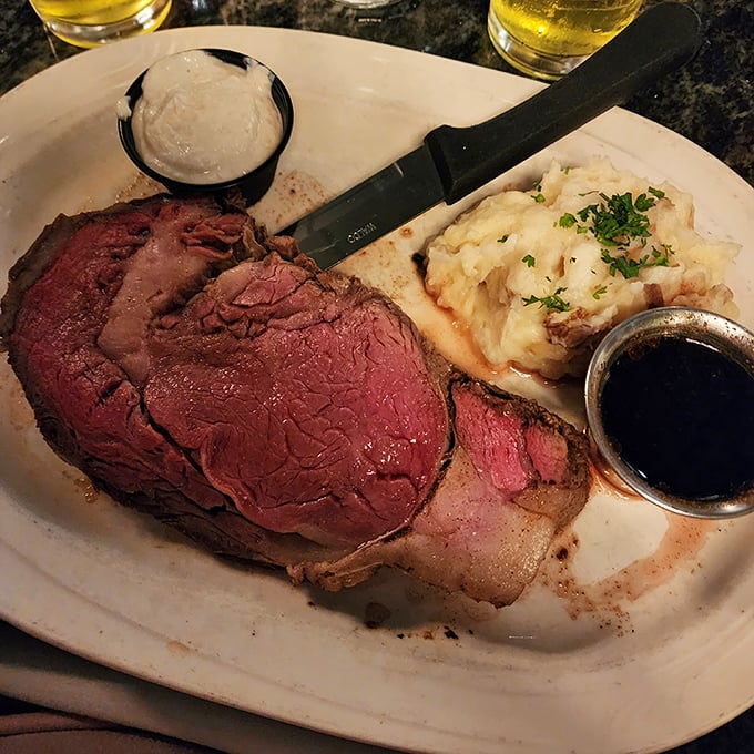 This isn't just prime rib&mdash;it's a magnificent monument to beef, accompanied by mashed potatoes you'll be dreaming about next Tuesday.