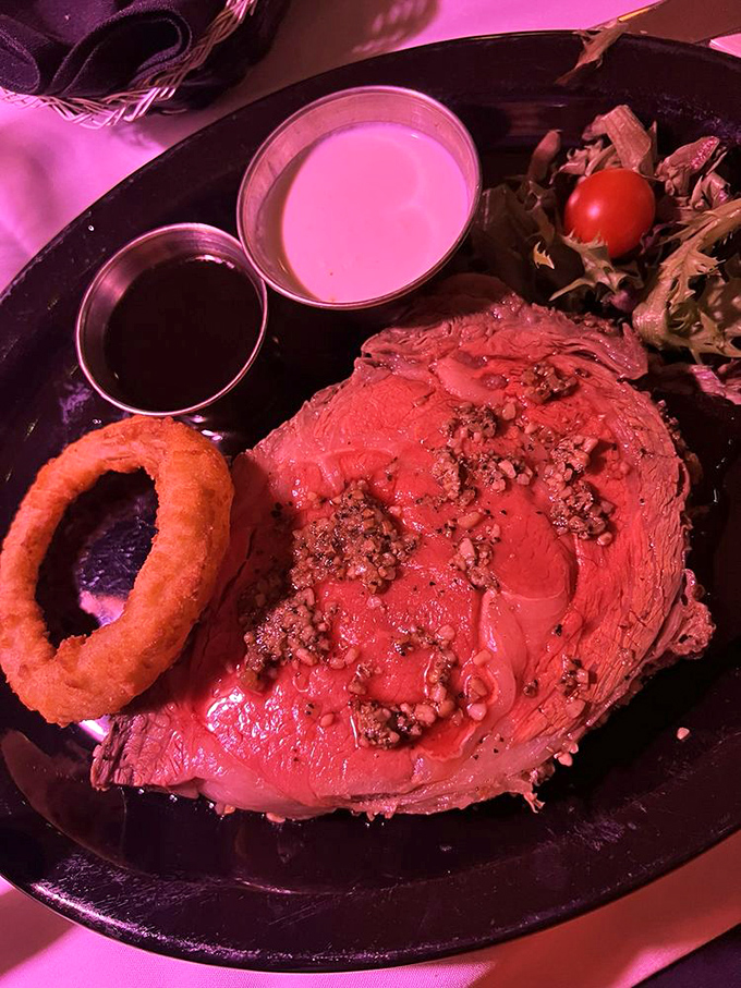 The queen cut might be the "smaller" prime rib option, but there's nothing diminutive about this perfect pink masterpiece with its crusty exterior.