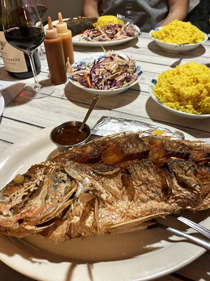 Family-style dining at its finest—this red snapper is the dinner table centerpiece that turns strangers into friends united by good taste.