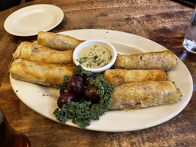 Reuben rolls – because sometimes you need your sandwich in a form you can dip. These crispy cylinders of joy come with a side of "where have you been all my life?"