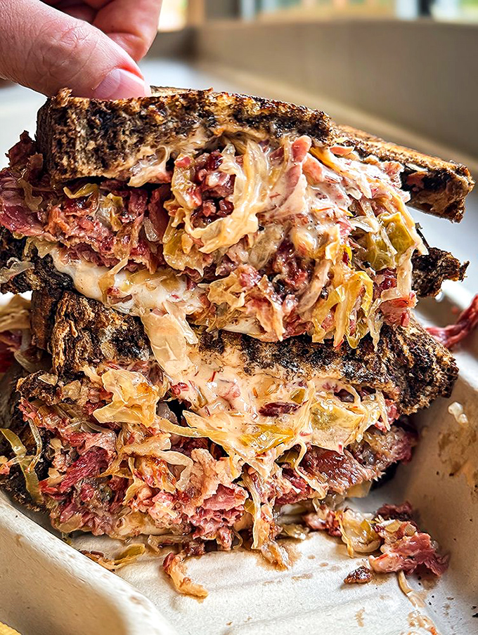 This isn't Instagram food&mdash;it's the real deal. Thick slices of ruby-red corned beef playing perfectly with Swiss and kraut in each bite.