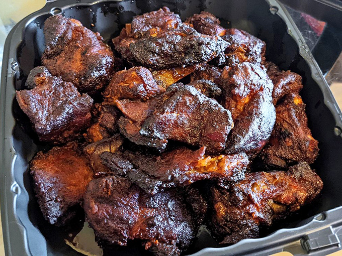 Rib tips: the BBQ lover's reward for patience. These nuggets of charred, spice-crusted heaven make waiting in line completely worth it.