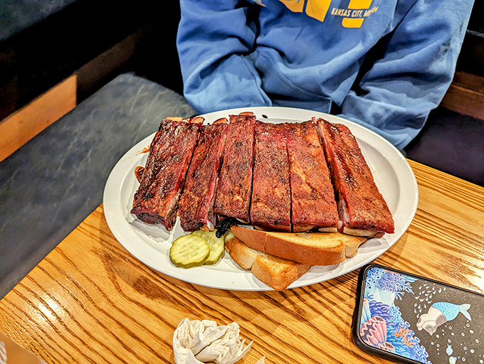 Ribs that don't need a filter. That smoke ring is nature's way of saying "this is going to be the highlight of your week."