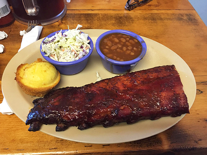 These ribs don't need a fancy introduction&mdash;they speak fluent delicious. The cornbread and sides are like meeting the supportive friends of someone you're dating.