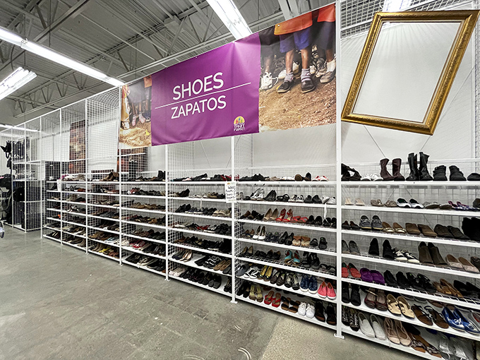 A shoe collection Imelda Marcos would envy &ndash; meticulously organized with bilingual signage that speaks the universal language of footwear obsession.
