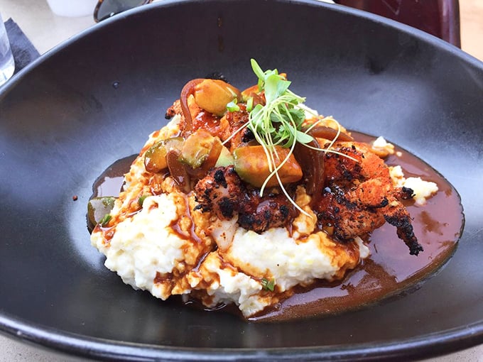 Another angle of the legendary shrimp and grits reveals its true glory. Like seeing the Grand Canyon from a different viewpoint, you discover new reasons to be amazed.