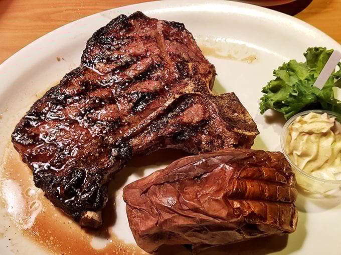This ribeye doesn't just have grill marks&mdash;it has autographed the plate with its juices like a celebrity leaving its signature.