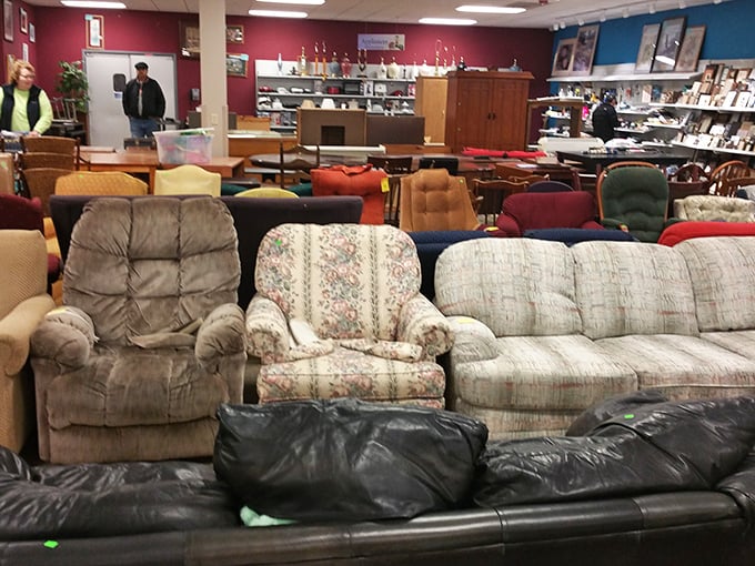 The furniture section requires vision &ndash; seeing past the floral patterns to the solid bones underneath. One person's castoff is another's conversation piece. 