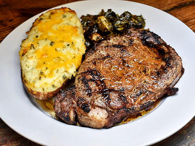 That perfect marriage of herb-crusted steak and cheese-laden potato makes you wonder why some people waste time on dating apps.