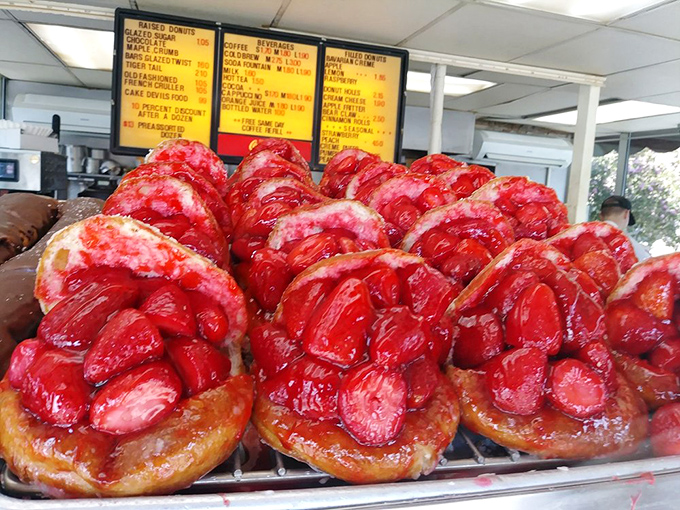 These aren't just strawberry donuts&mdash;they're California summer captured in pastry form. Each one bursting with berries like tiny edible rubies.
