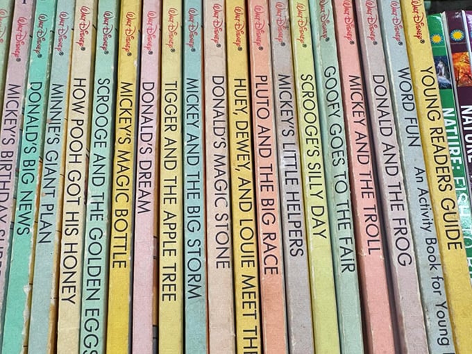 Childhood nostalgia bound in pastel spines. These vintage Disney books are time machines to afternoons spent lost in imagination.