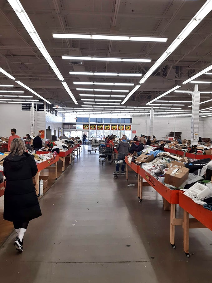 Wide aisles mean no awkward "excuse me" shuffles as you navigate between tables of treasures. Bargain hunting with personal space!