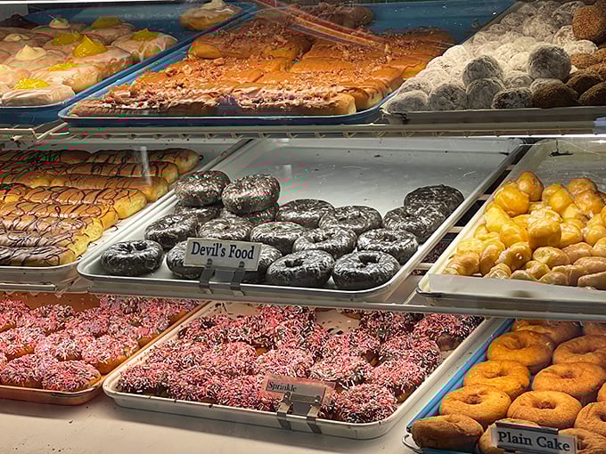 Devil's Food and sprinkled creations sit side by side like the angels and demons of your breakfast conscience.