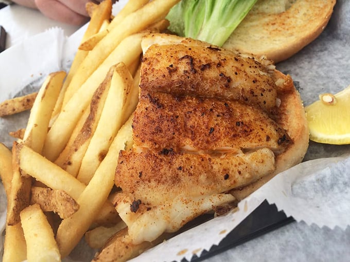Blackened grouper that's spiced just right, with fries so crisp they deserve their own fan club. Florida on a plate.
