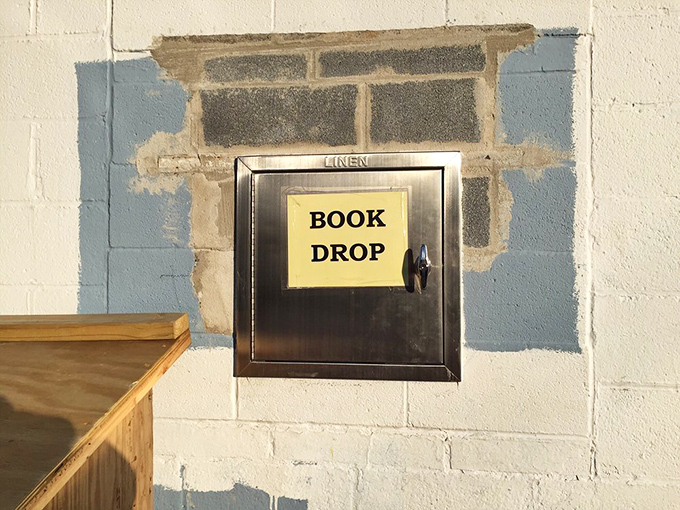 The humble "Book Drop" &ndash; gateway for donations that fuel this literary ecosystem. One reader's discard becomes another's discovery.