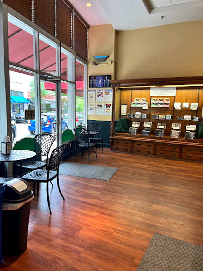 A quiet corner to contemplate life's important questions, like "How many truffles can I reasonably eat before someone judges me?"