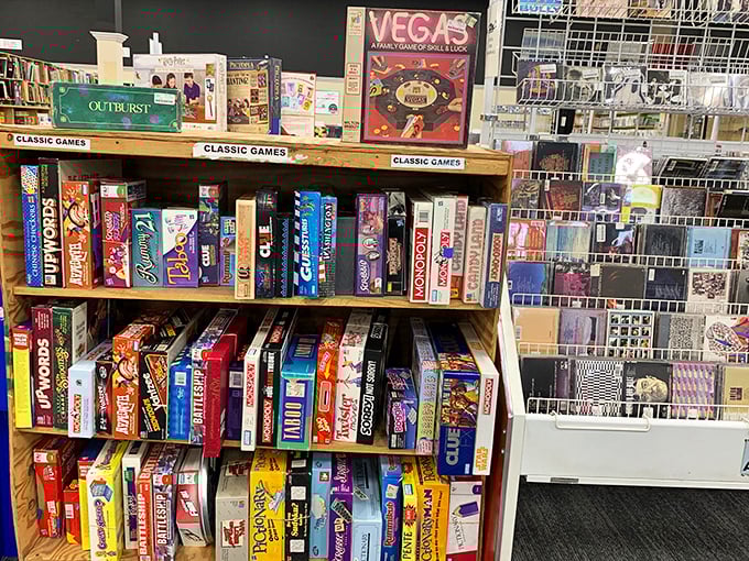 Monopoly, Scrabble, and Vegas games &ndash; analog entertainment from when "gaming" meant gathering around a table, not a screen.