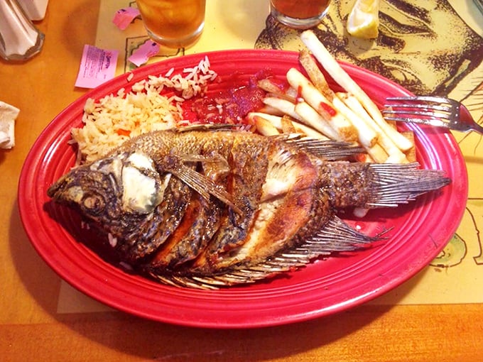 A whole fish staring back at you never looked so appetizing. Crispy exterior, tender flesh, and sides that don't play second fiddle.