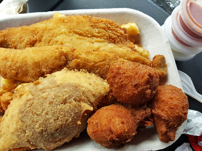 This seafood platter doesn't just feed your hunger&mdash;it feeds your soul. The perfect golden ratio of crisp batter to tender fish.